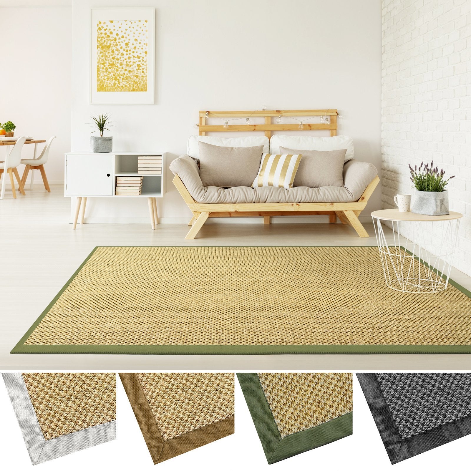 Sisal Teppich Bordure