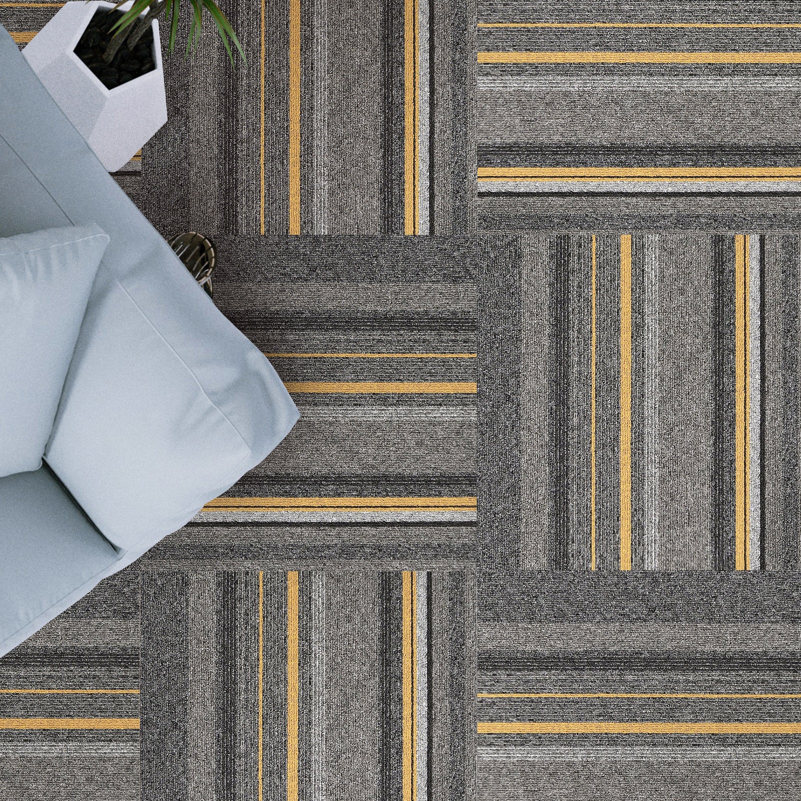 Dalle de moquette | Cologne | Aspect rayé | 50 x 50 cm